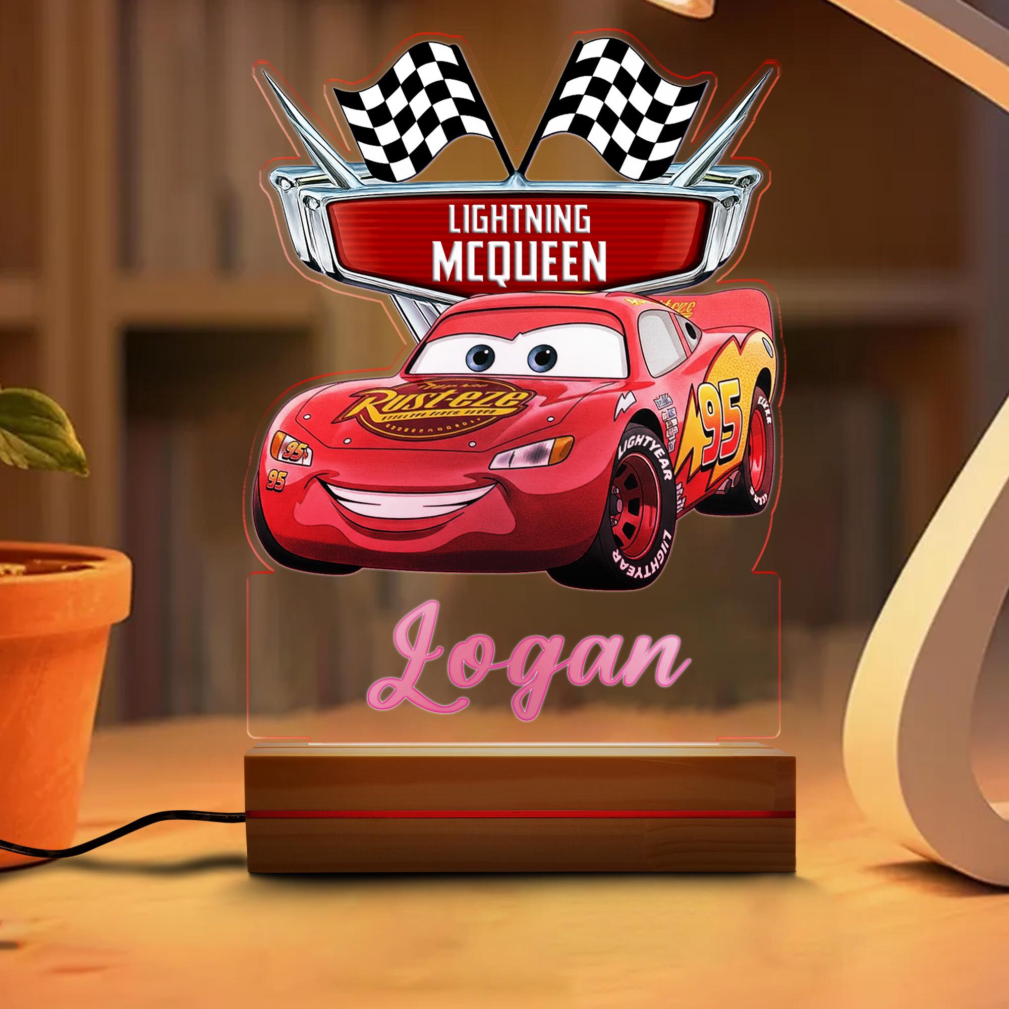 Personalised LIGHTNING MCQUEEN Cars Night Light, Nursery Decor for Kids ...