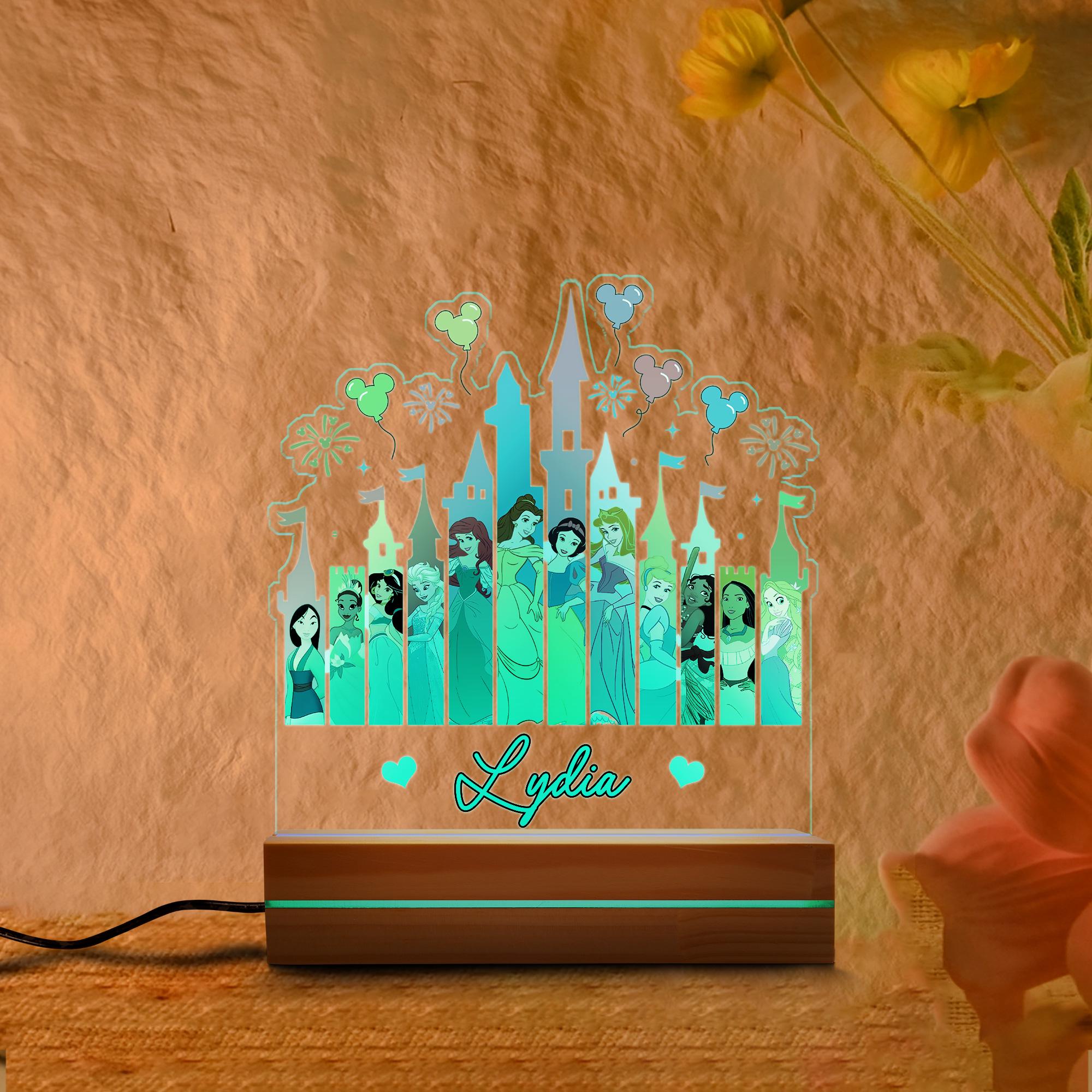 Personalized Disney Princess Castle Night Light, Disney Princess ...