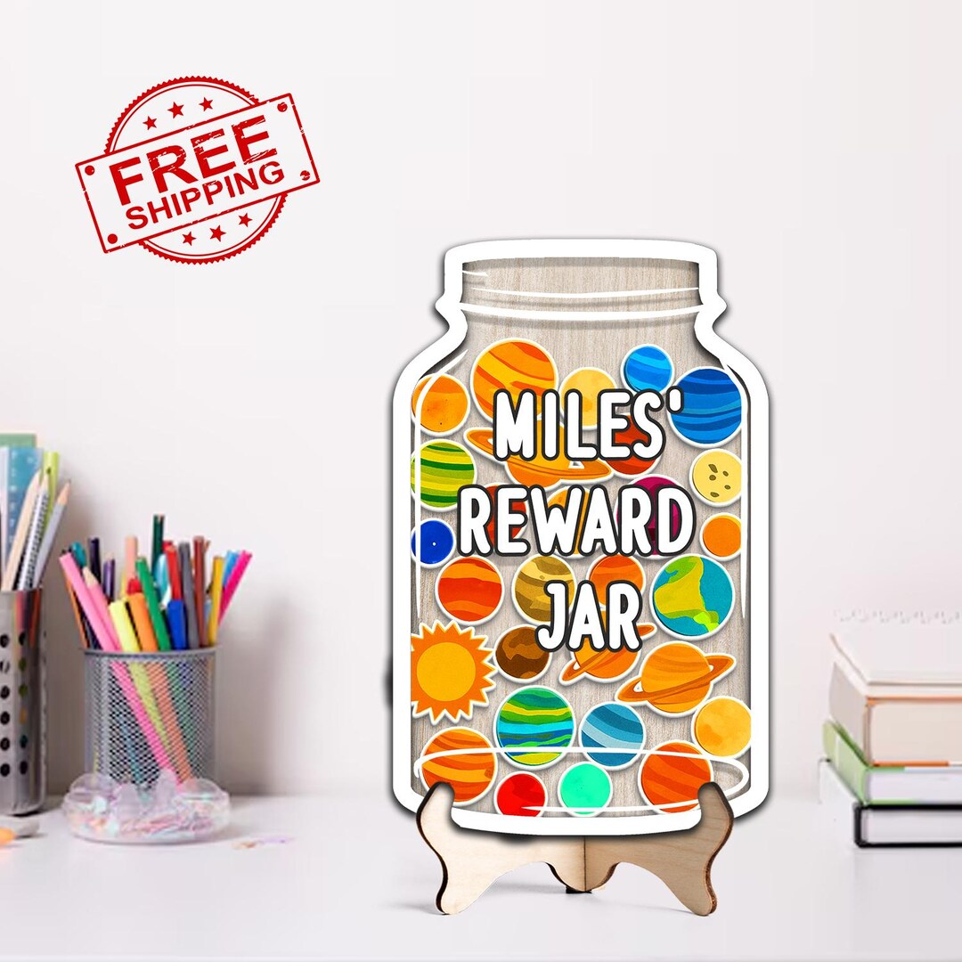 Custom Space Theme Reward Jar,personalized Classroom Reward System ...