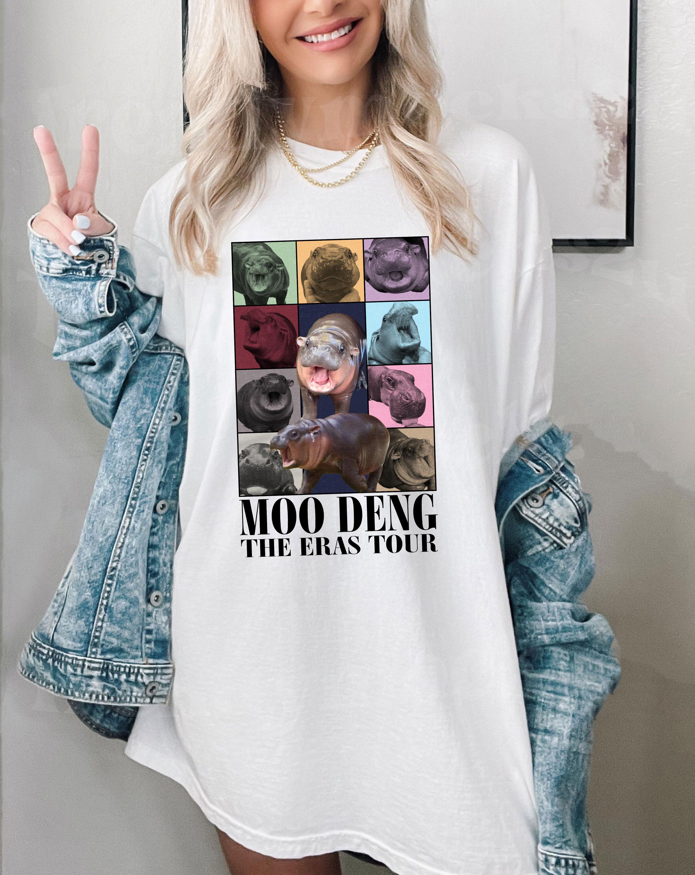 Moo Deng Eras Tour Png, Cute Baby Hippo Moo Deng Bouncy Pig in Thai ...