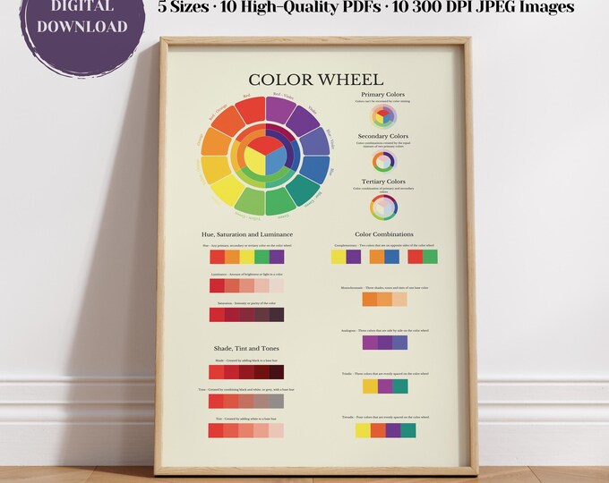 Color Theory Worksheets Printable, Color Wheel Painting Lesson Art ...