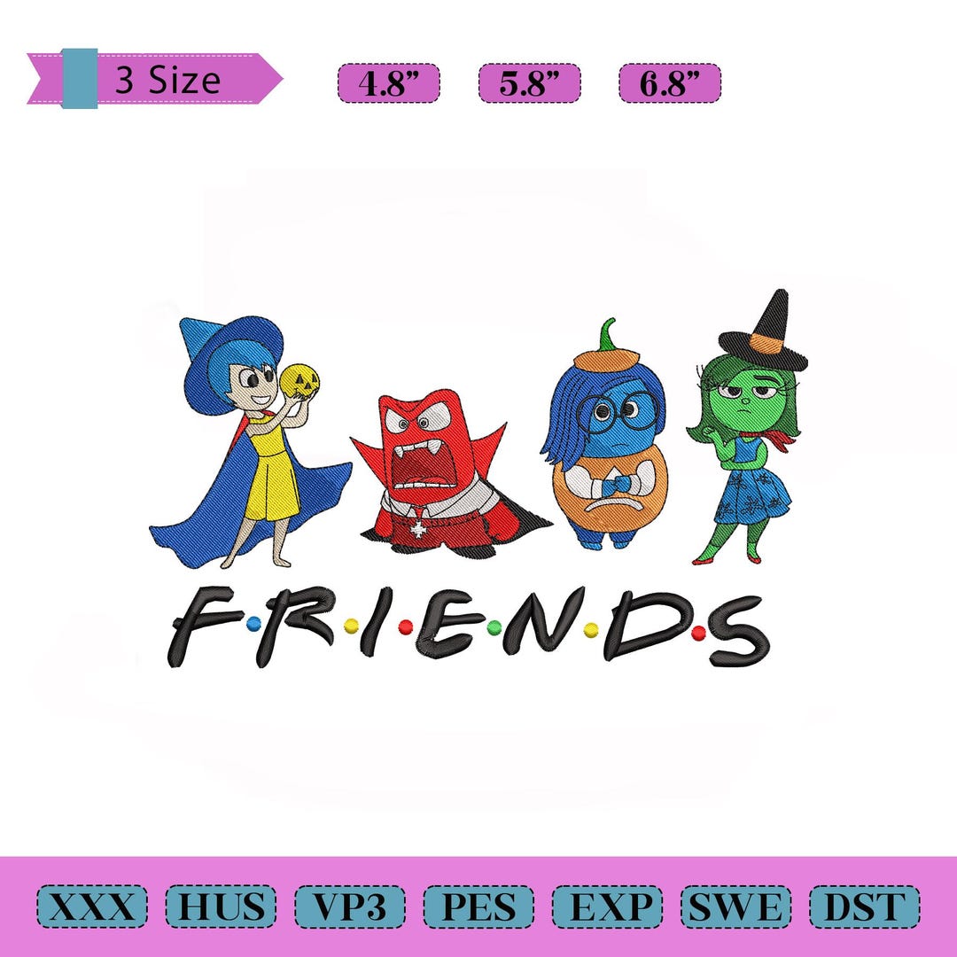 Friends Inside Out Embroidery Designs, FRIENDS Machine Embroidery ...