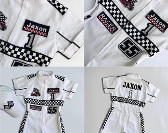 Fast One Racing Suit Kids Racing Jumpsuit Race Car Toddler Birthday ...