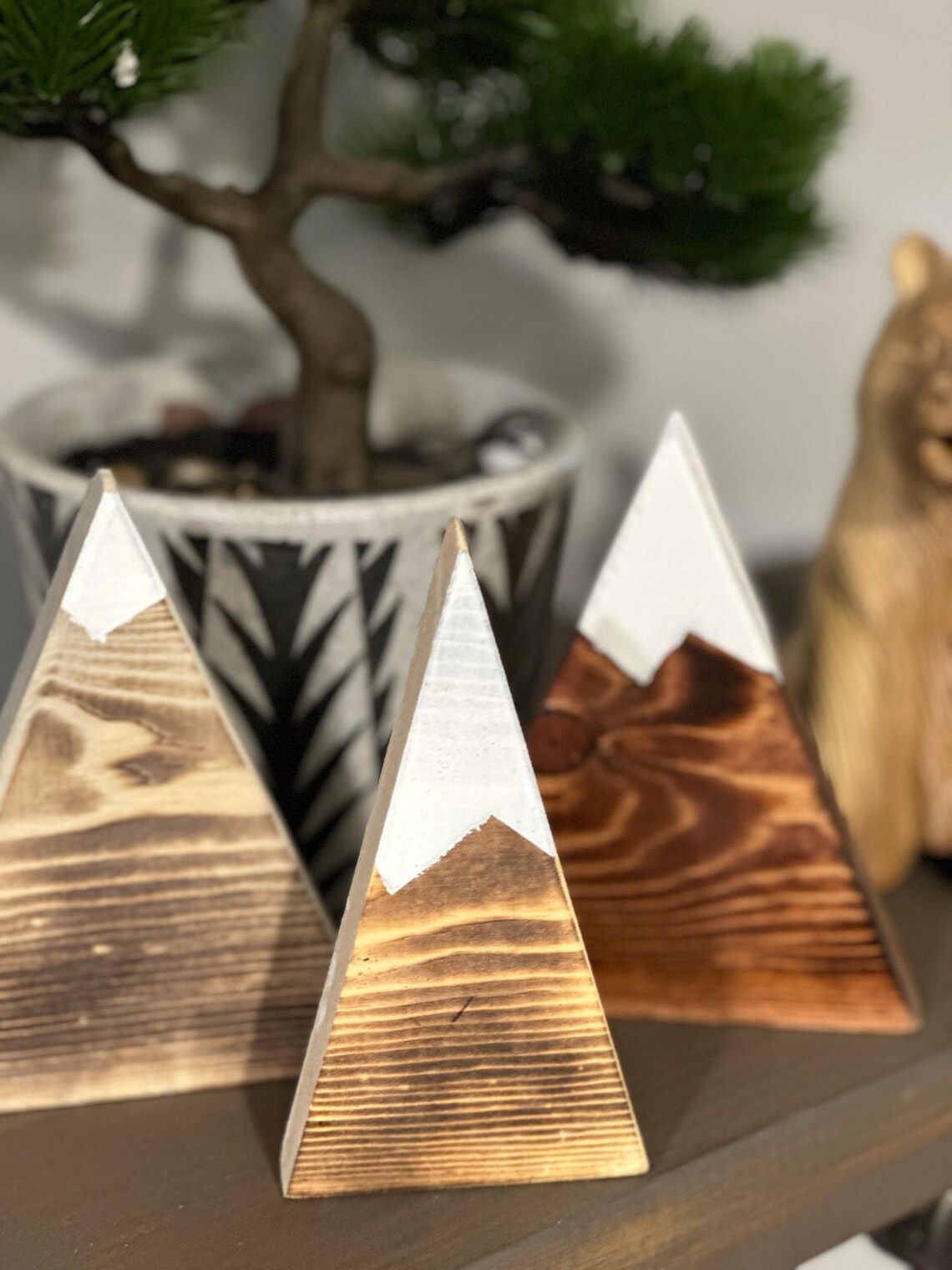 Set of Three Decorative Reclaimed Wood Trees - Etsy