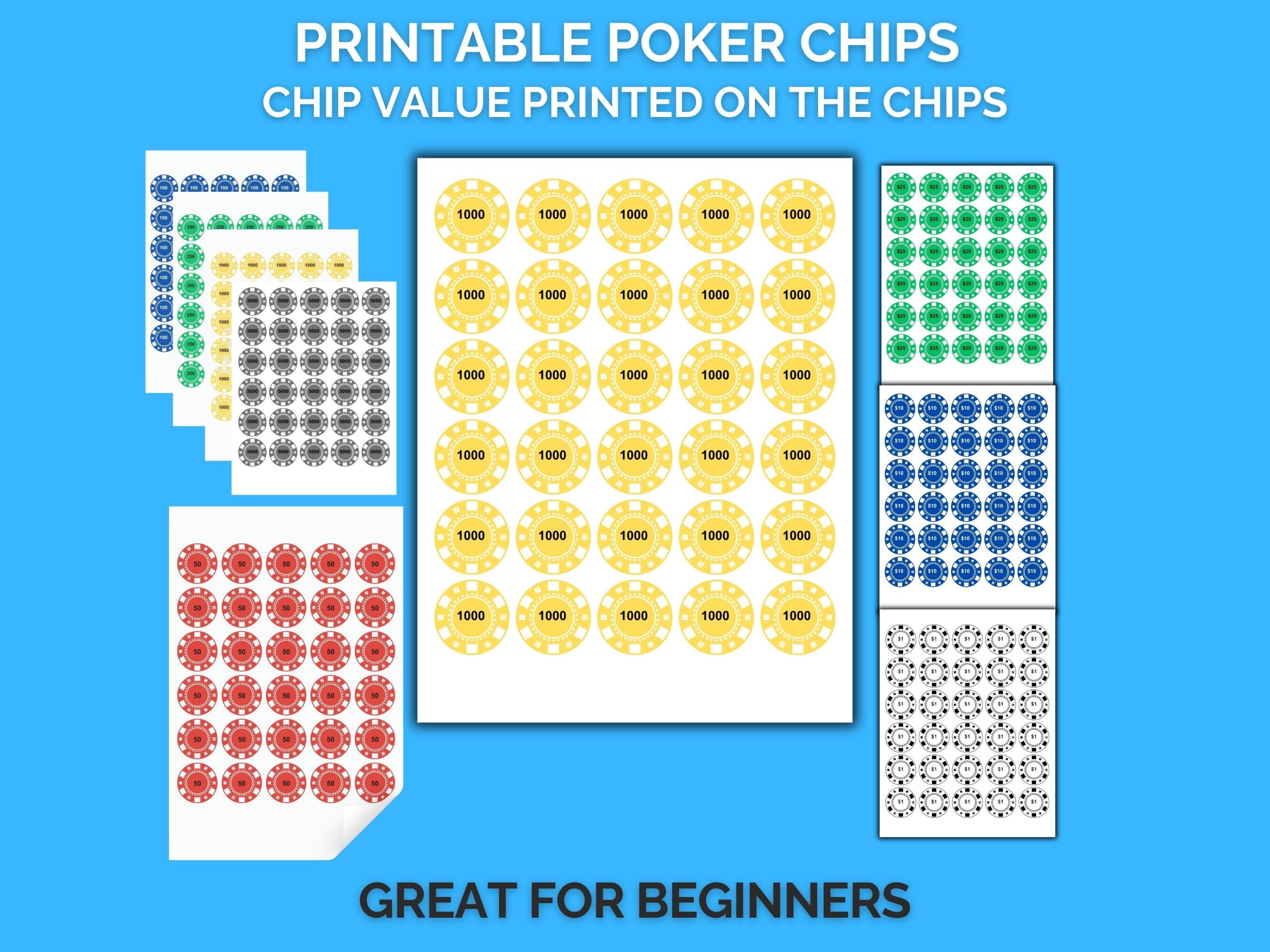 Printable Poker Chips Variety Pack - Etsy