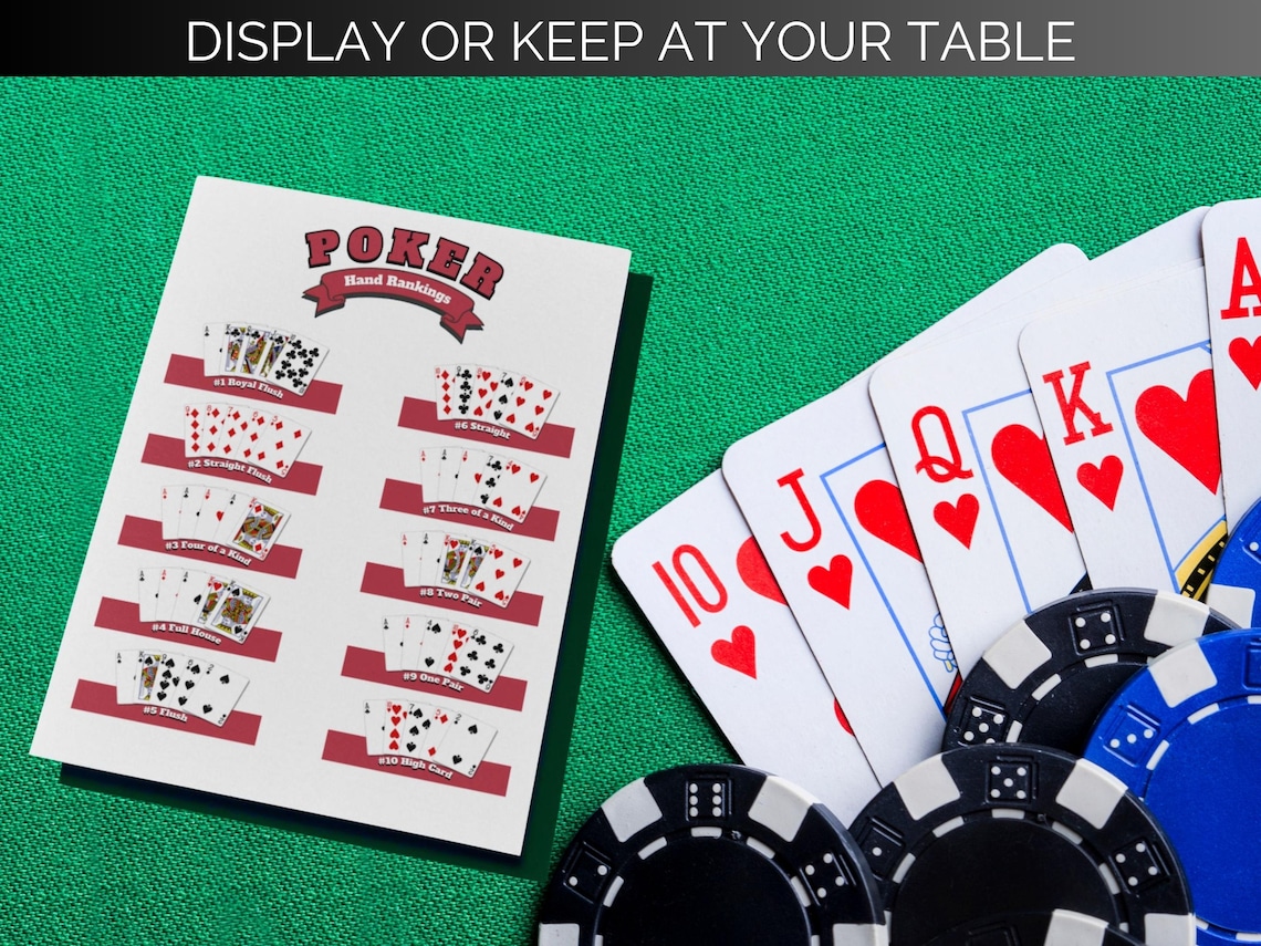 Poker Hand Rankings Cheat Sheet Printable - Etsy
