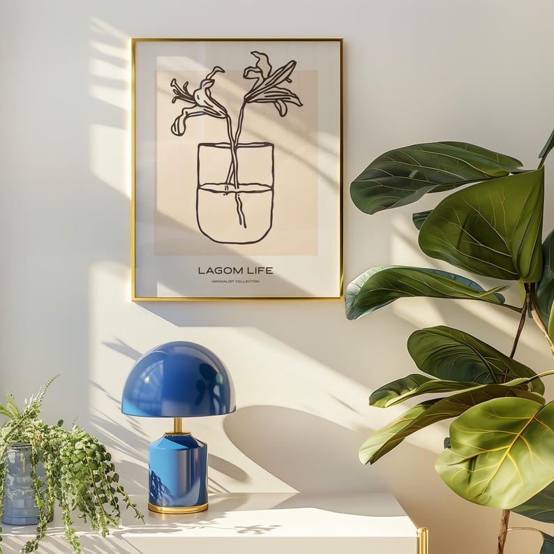 Lagom Life Wall Art, Scandinavian Wall Art, Neutral Aesthetic Home ...