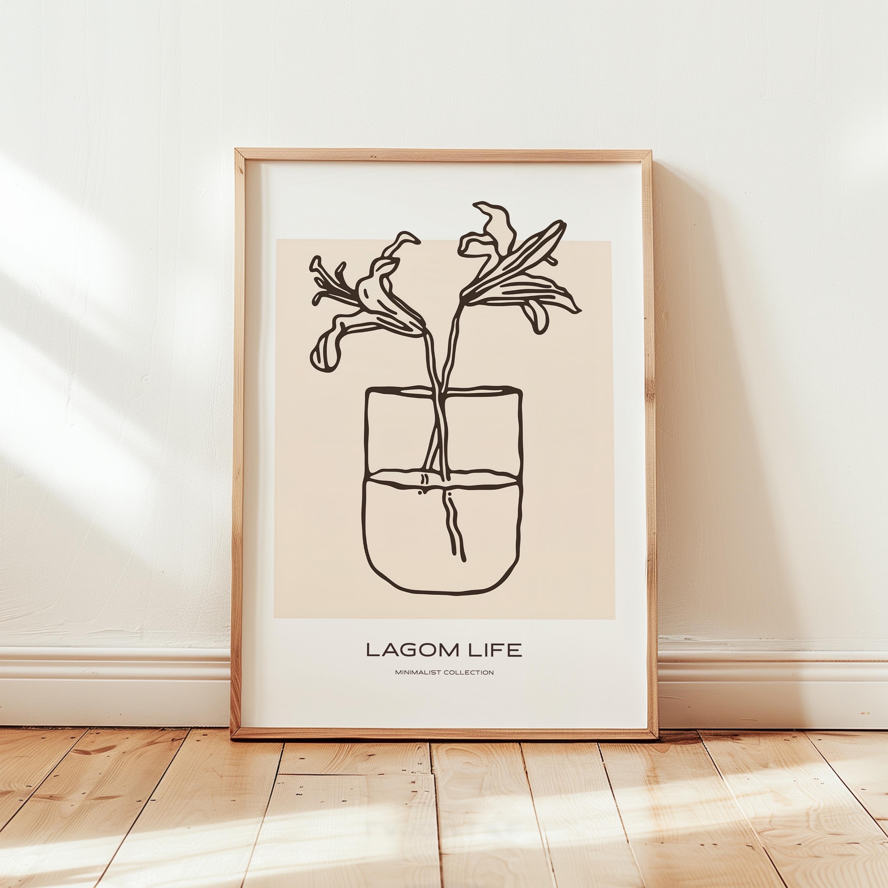 Lagom Life Wall Art, Scandinavian Wall Art, Neutral Aesthetic Home ...
