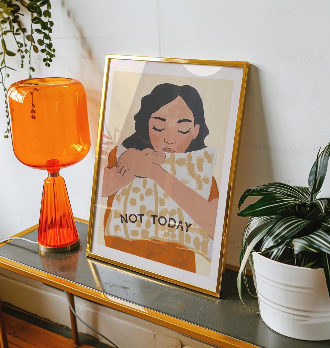 Lazy Days Art Self Care Poster Slow Living Art Stay in Wall Art Rest ...