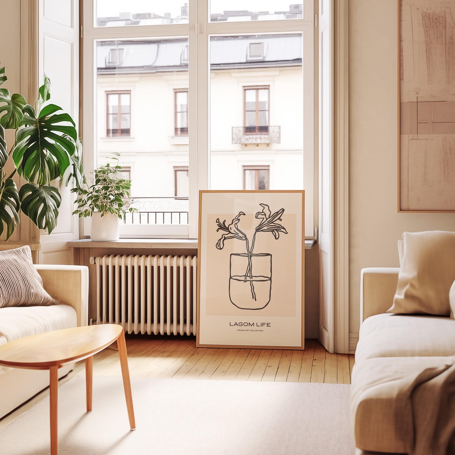 Lagom Life Wall Art, Scandinavian Wall Art, Neutral Aesthetic Home ...