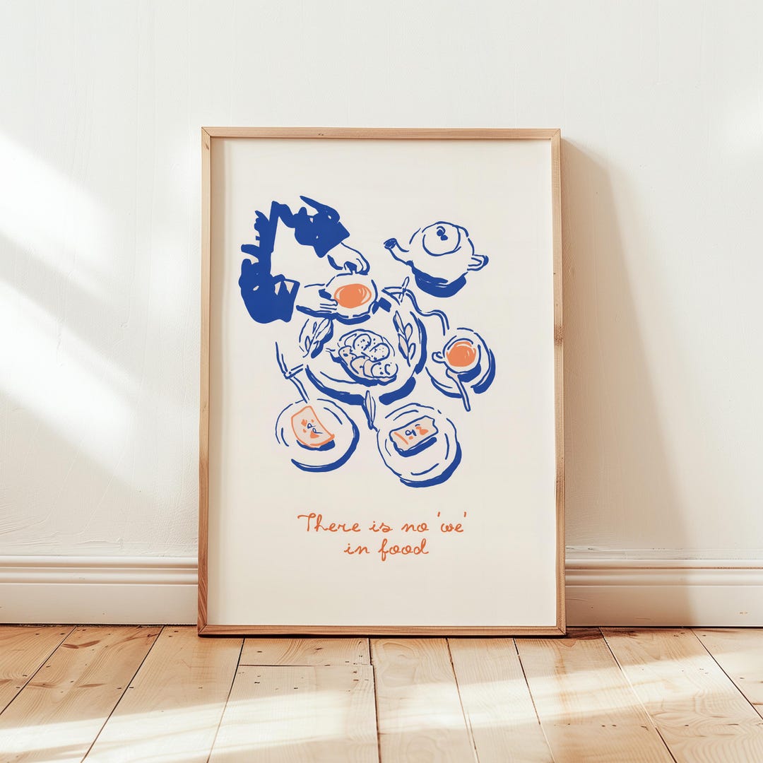 Funny Food Lover Poster, Minimalist Foodie Poster Bold & Witty Kitchen ...