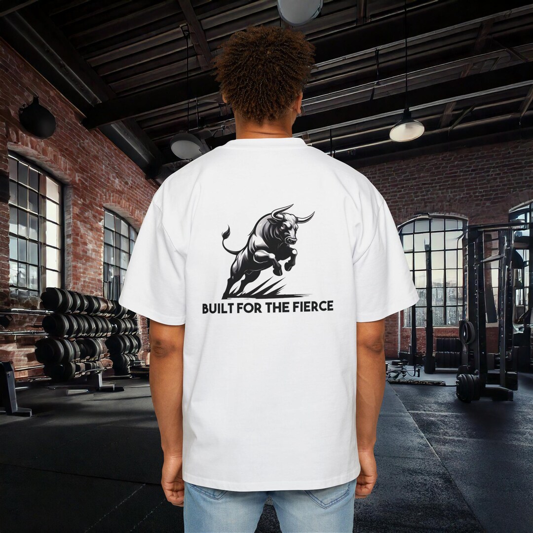 Oversized Bull Graphic T-shirt - "built for the Fierce" - Etsy