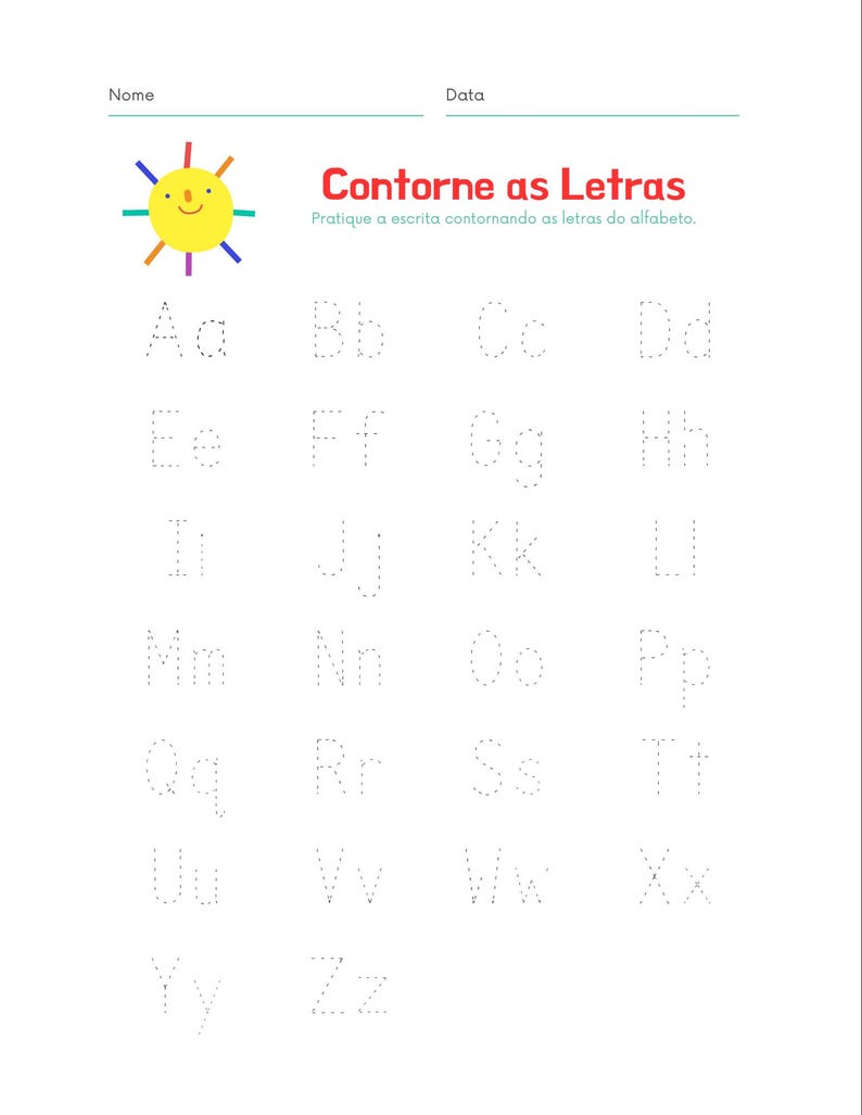 Trace as Letras Do Alfabeto Alphabet Tracing Letters - Etsy