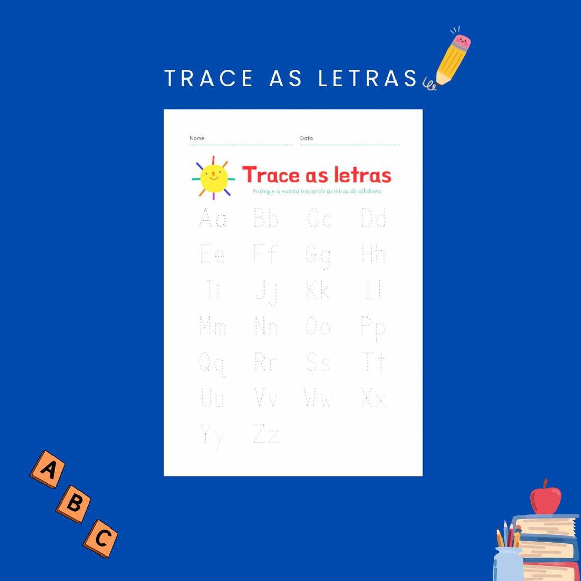 Trace as Letras Do Alfabeto - Alphabet Tracing Letters - Etsy