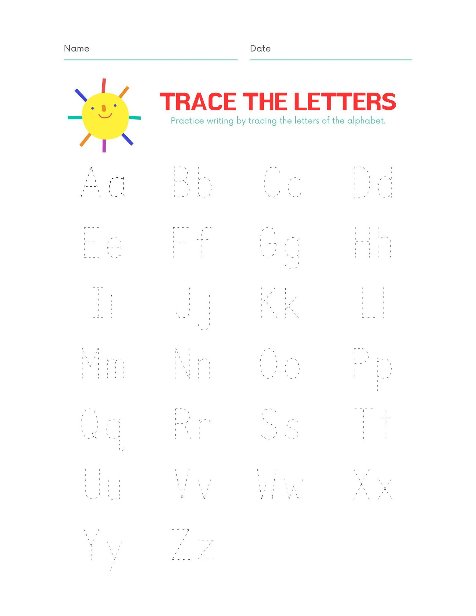 Trace as Letras Do Alfabeto - Alphabet Tracing Letters - Etsy