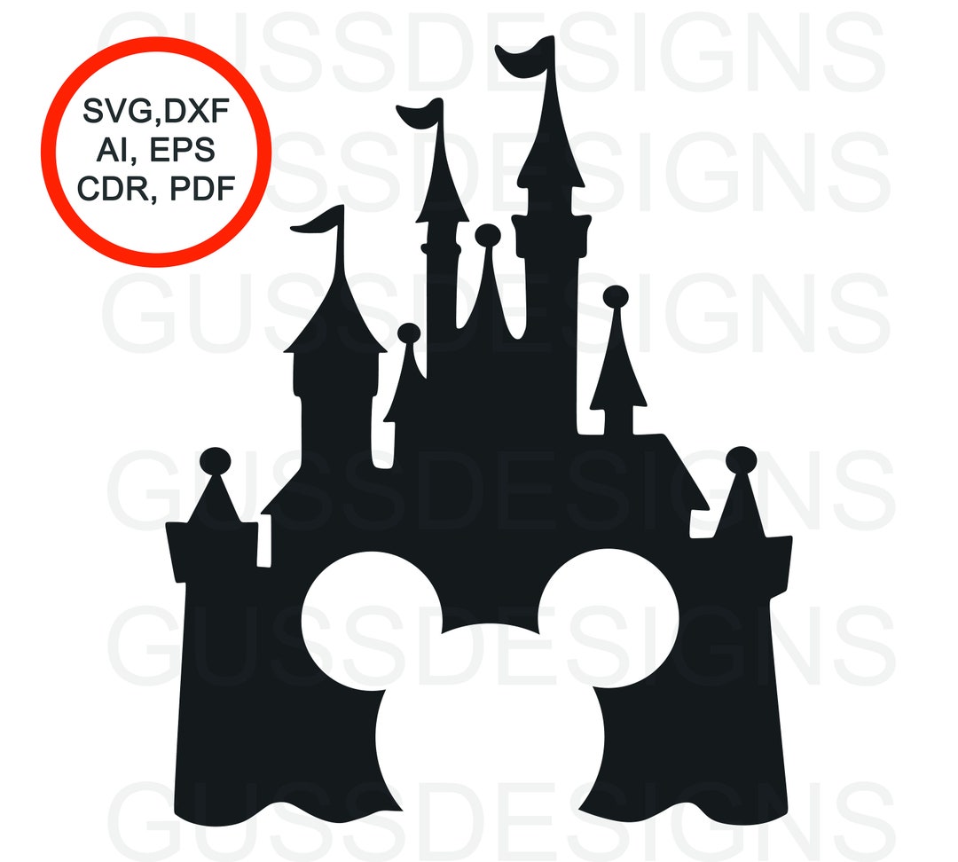 Disney Castle Svg, Cdr, Ai Dxf Pdf | Magic Silhouette for Laser Cut ...