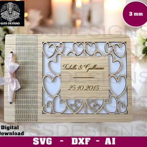 Personalized Wedding Guest Book - Baptism & Birthday - SVG, DXF, AI ...
