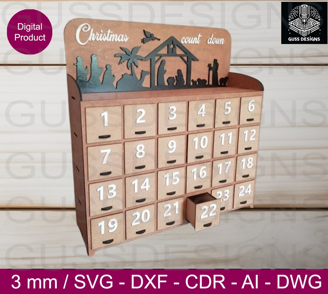 Classic Advent Calendar - Svg Dxf Cdr Ai Dwg - Etsy