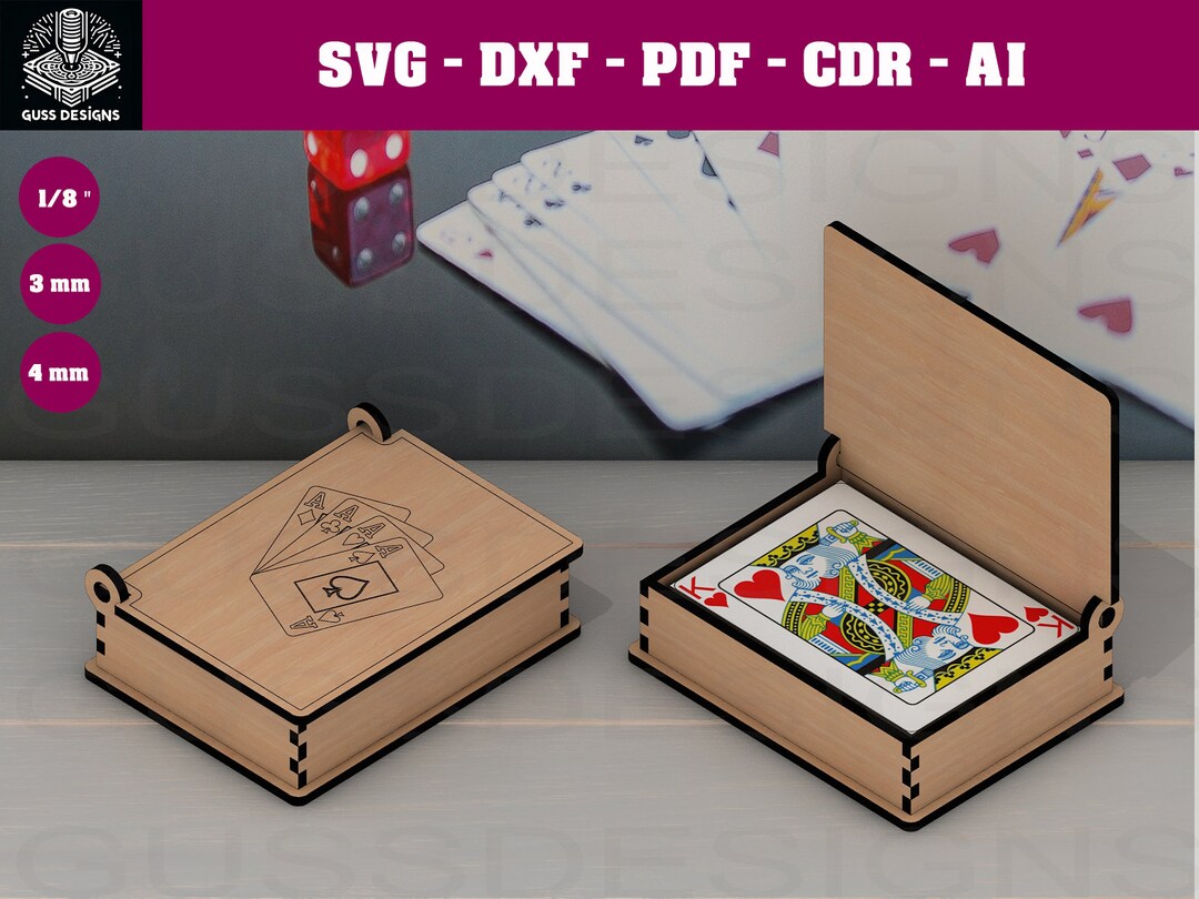 Playing Cards Storage Box Svg, Dxf, Png, Pdf, Cdr, Ai - Etsy UK