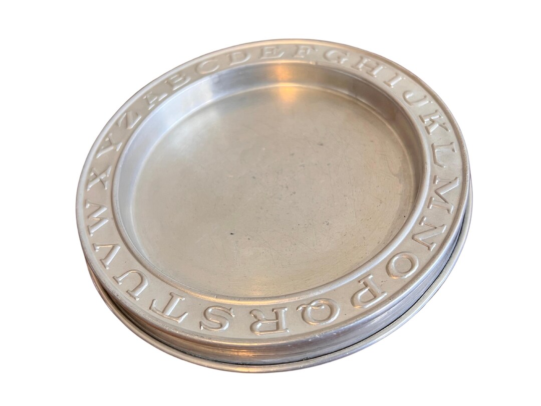 Vintage Aluminum Alphabet Child’s Dish – Imprinted Abcs – Educational ...