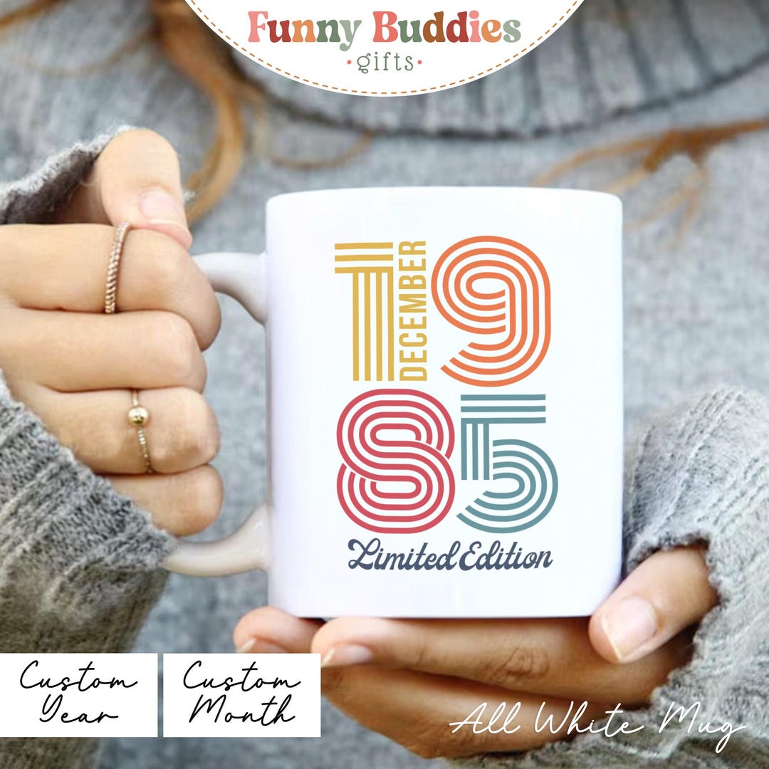 40th Birthday Mug - Retro Style With Custom Month - Etsy
