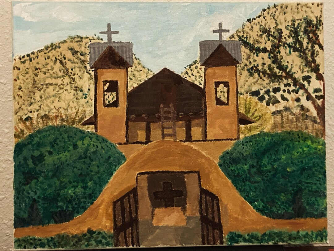 Santuario De Chimayo, New Mexico Landscape, Traditional, Acrylic Art ...
