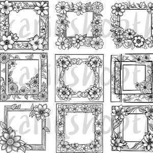 Line Picture Frame , Digital Frames Clipart, Doodle Frames Clipart ...