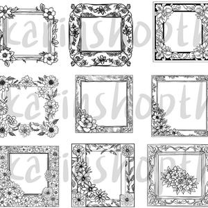 Line Picture Frame , Digital Frames Clipart, Doodle Frames Clipart ...
