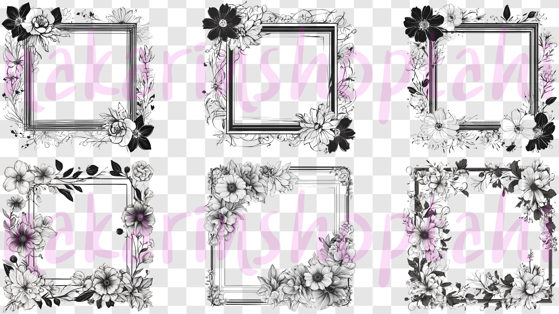 Line Picture Frame , Digital Frames Clipart, Doodle Frames Clipart ...