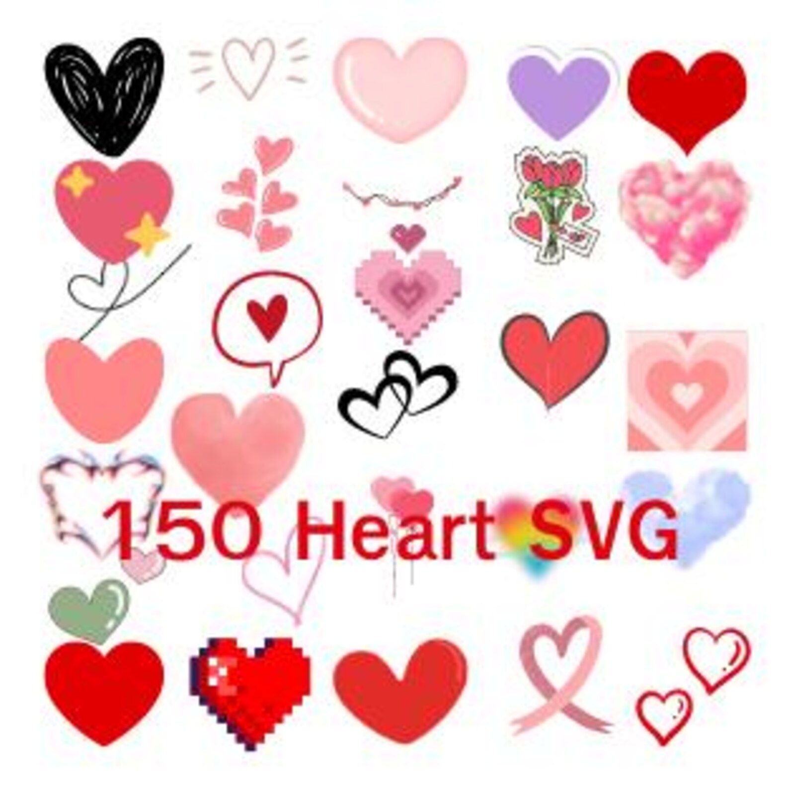 Heart Border Svg Bundle, Heart Text Divider Svg, Heart Svg, Heart ...