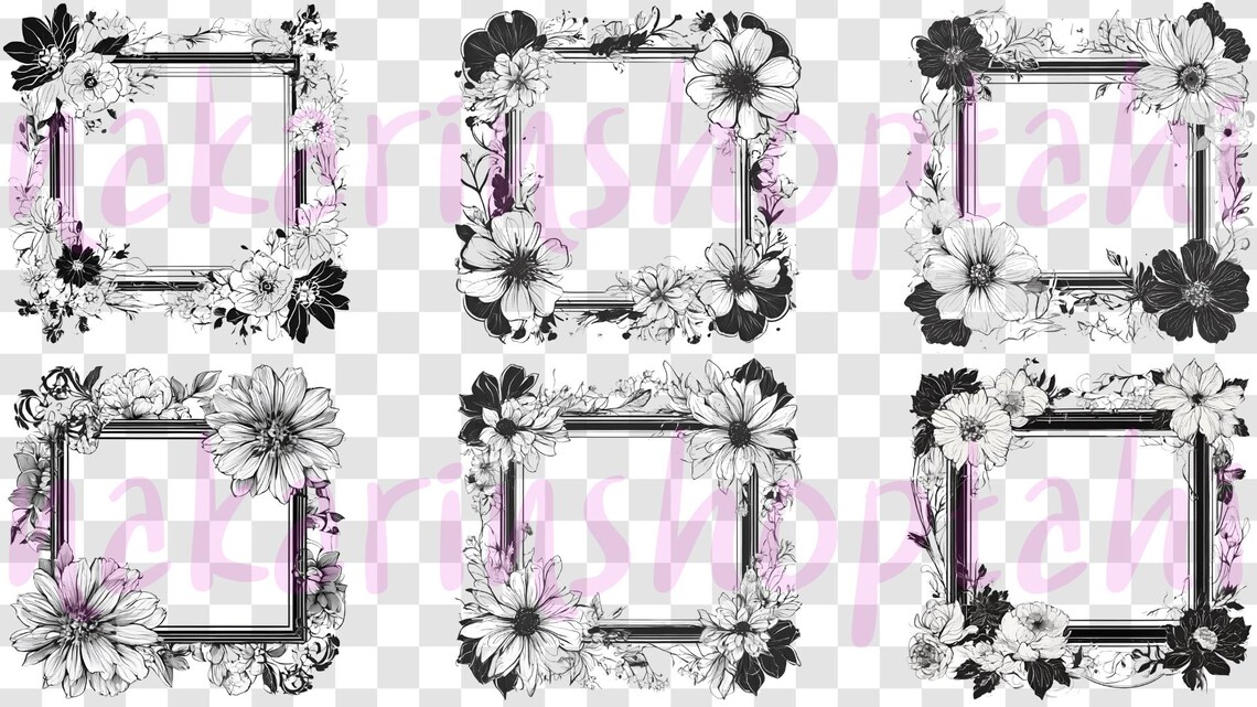 Line Picture Frame , Digital Frames Clipart, Doodle Frames Clipart ...