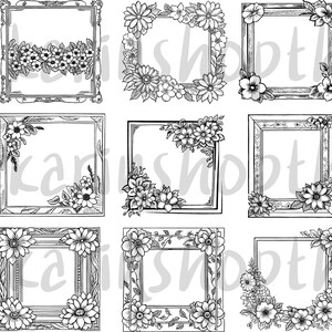 Line Picture Frame , Digital Frames Clipart, Doodle Frames Clipart ...