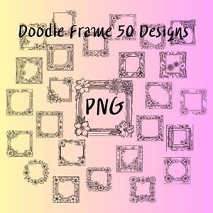 Line Picture Frame , Digital Frames Clipart, Doodle Frames Clipart ...