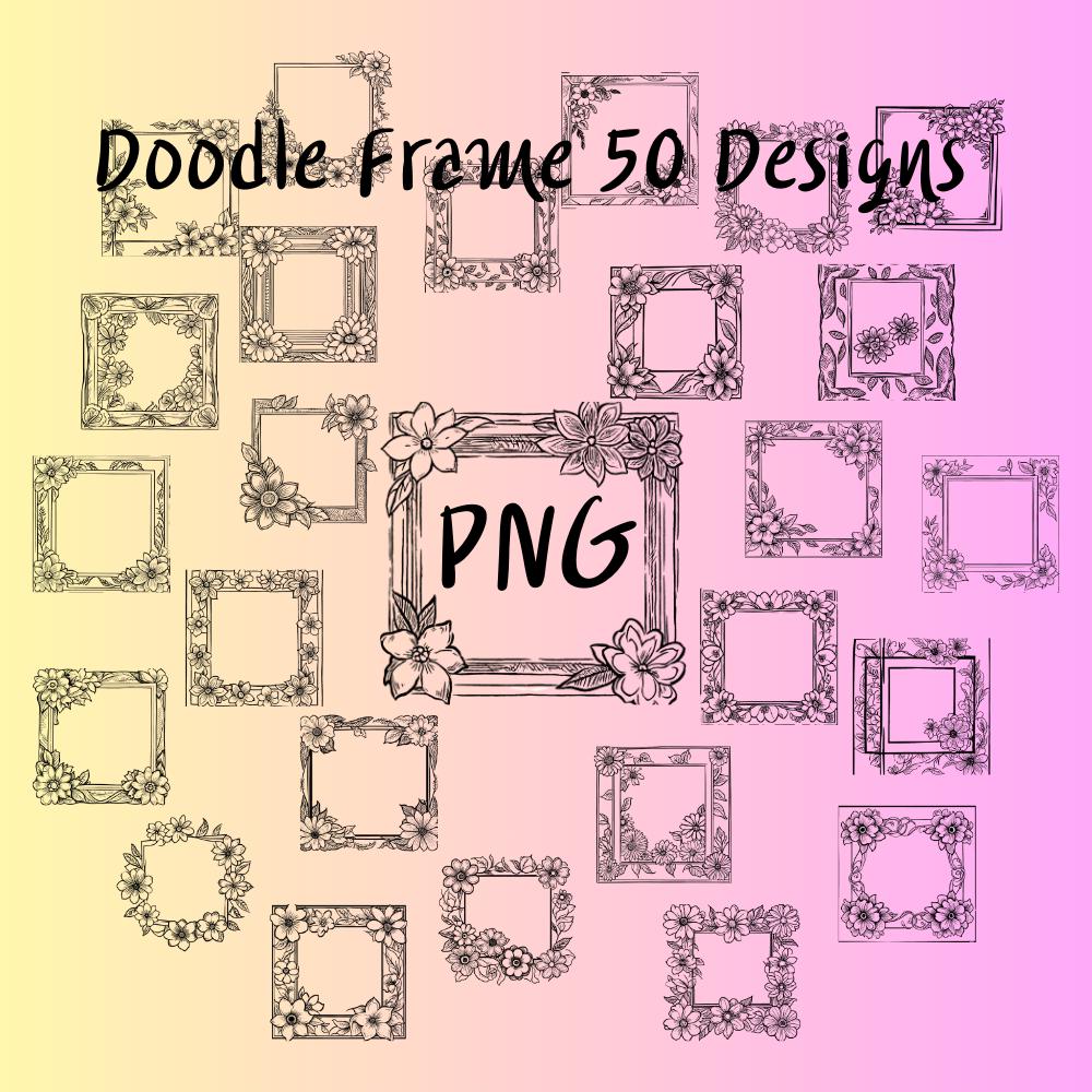 Line Picture Frame , Digital Frames Clipart, Doodle Frames Clipart ...