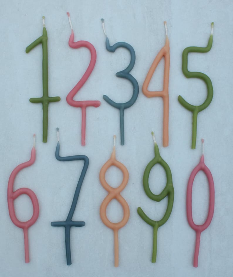 Colored Beeswax Number Candle - Etsy