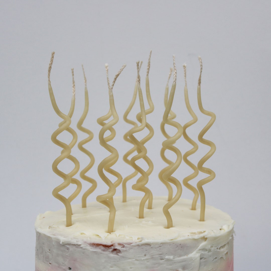 Curly Beeswax Party Candles - Etsy