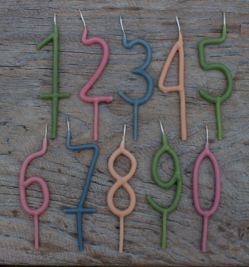 Colored Beeswax Number Candle - Etsy