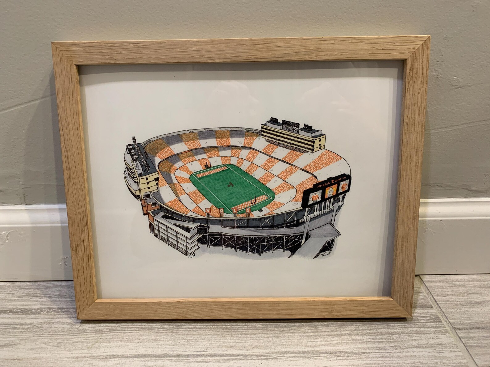 Neyland Stadium Art Print: Tennessee Volunteers Pen and Ink Drawing ...