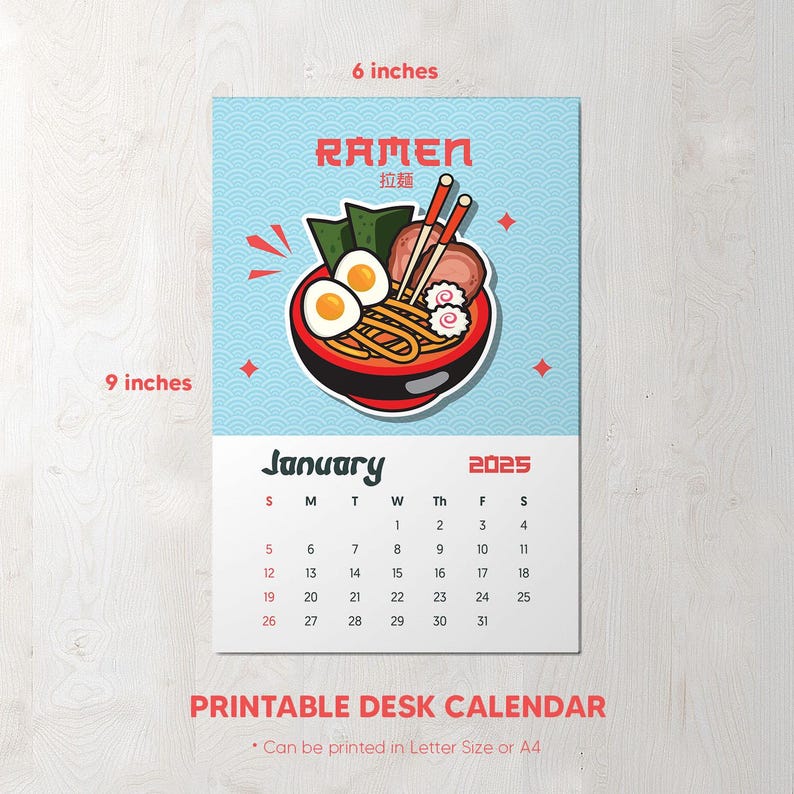 2025 Itadakimasu Desk Calendar japanese Food Themed - Etsy