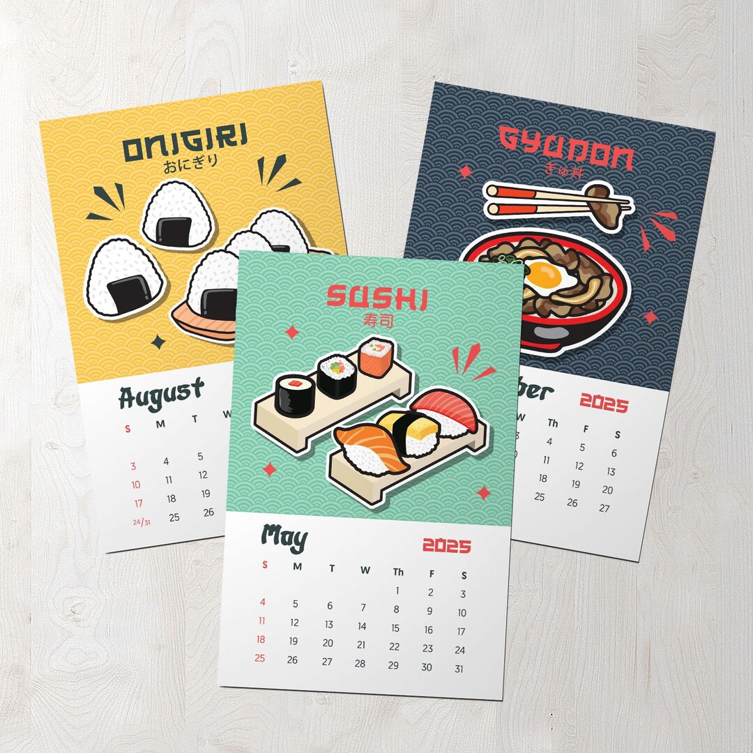 2025 Itadakimasu Desk Calendar japanese Food Themed - Etsy