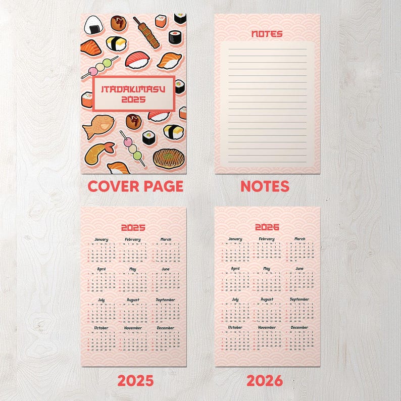 2025 Itadakimasu Desk Calendar japanese Food Themed - Etsy