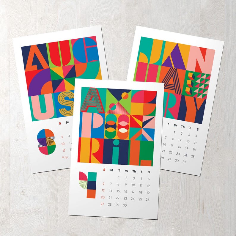 2025 Bauhaus Themed Desk Calendar - Etsy