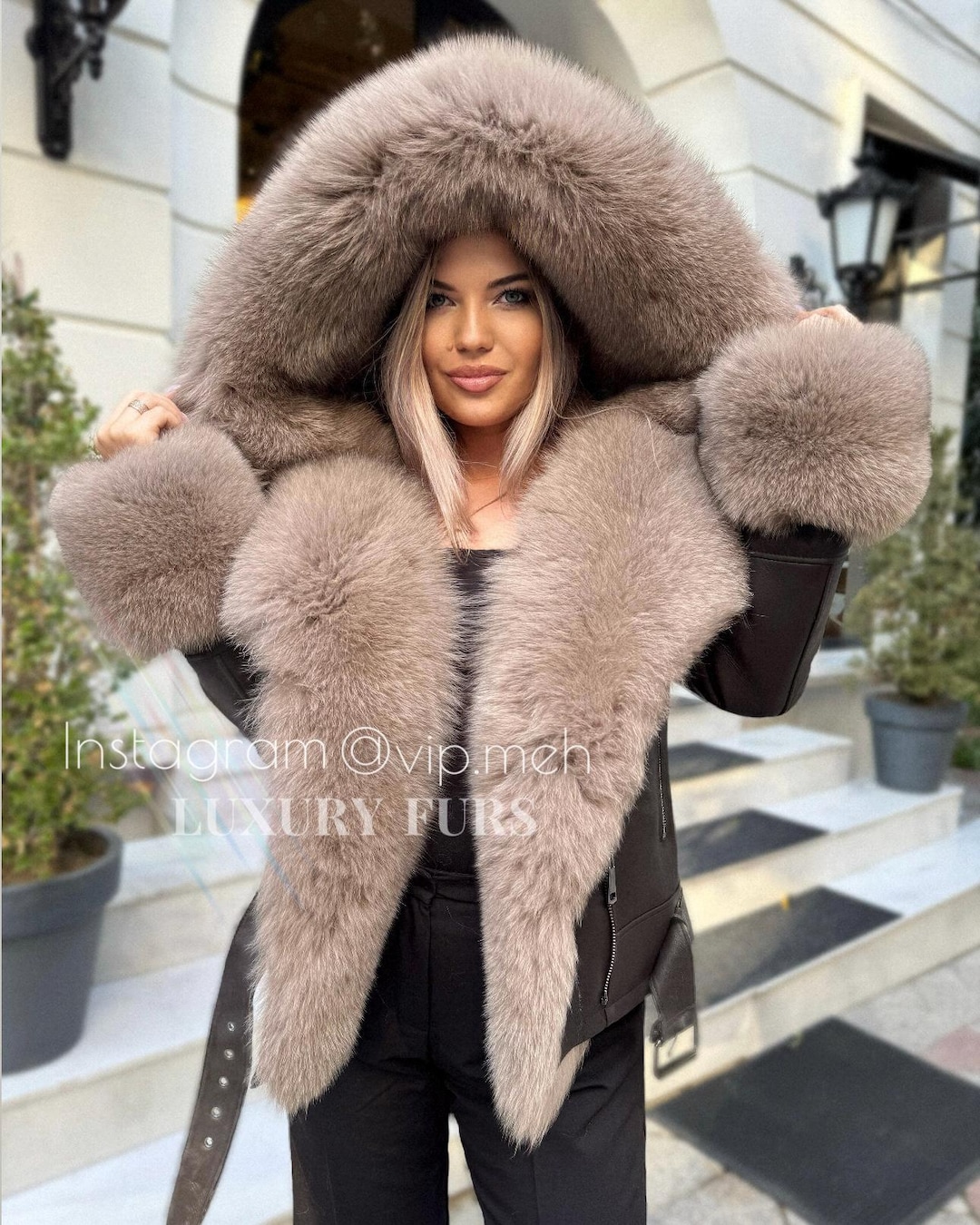 Real Finnish Fox Fur Winter Jacket With Big Hood. Large Fur Plates - Etsy