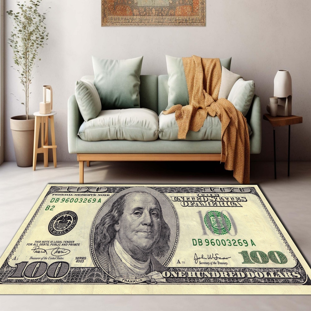 100 Dollar Bill Area Rug, Money Rug,rich Rug,dollar Rug,cool Rug, Boss ...