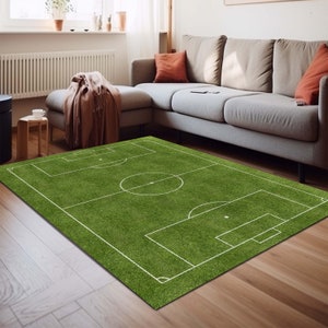 Football Field Rug, Soccer Pitch Football Field Floor Mat and ...