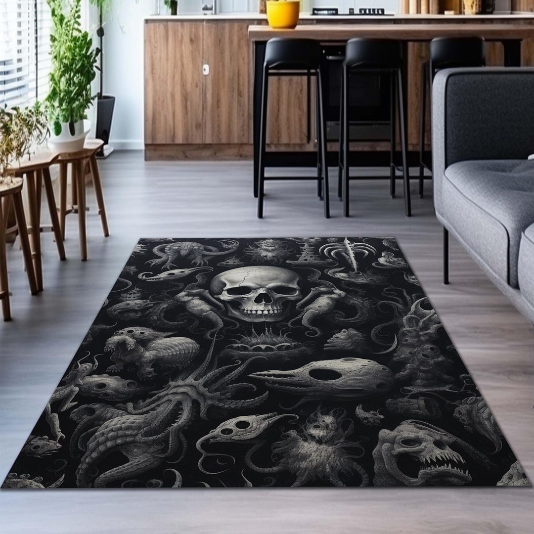 Gothic Rug, Witch Rug, Baphomet Goat Pentagram, Halloween Rug, Bath Rug ...