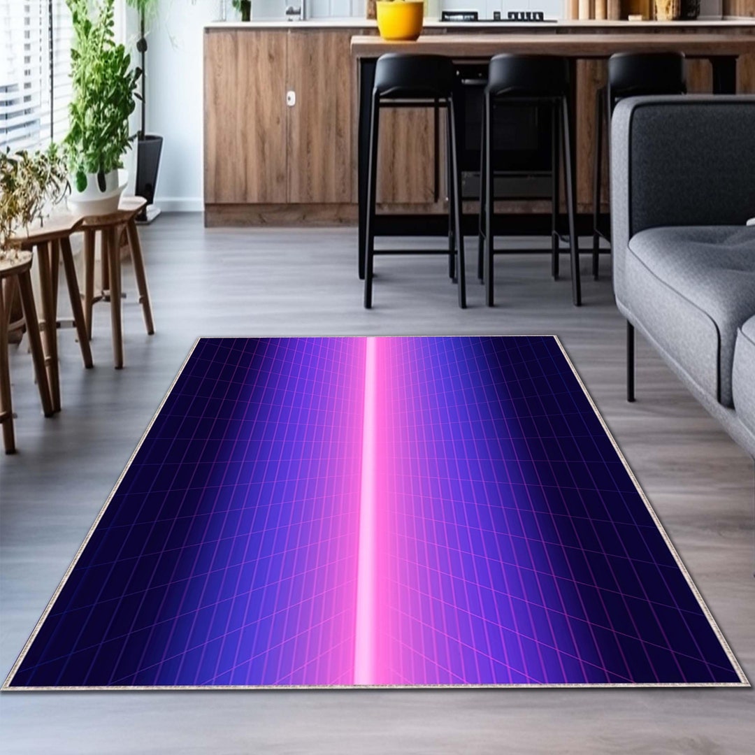 Neon Light Tunnel Rug: 3D Printed Non-slip Space Decor - Etsy