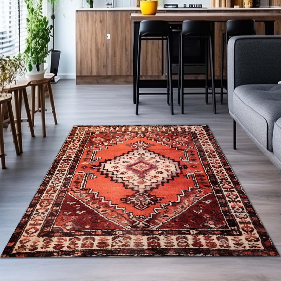 Nordic Ethnic Style Rug,traditional Rose Kilim Rug, Rustic Cabin Rug ...