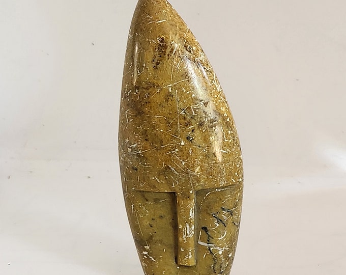 African Zimbabwe Shona Stone Sculpture Signed GIFT MUZA Vintage Face ...