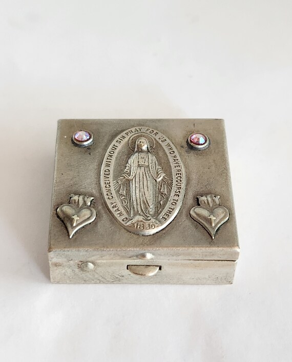 vintage Sacred Heart mother Mary box - Gem